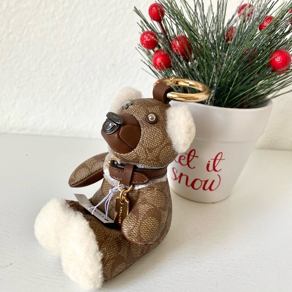 Coach | Accessories | Coach Bear Bag Charm In Signature Canvas | Poshmark